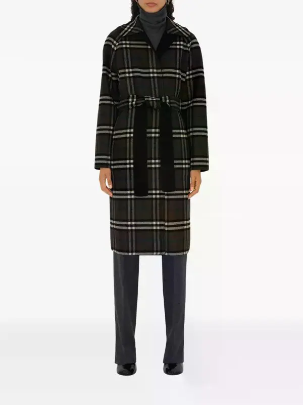 Burberry Belted Reversible Wool Coat - Black