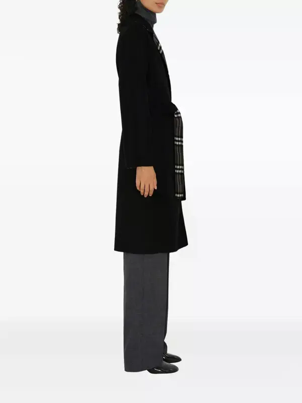 Burberry Belted Reversible Wool Coat - Black