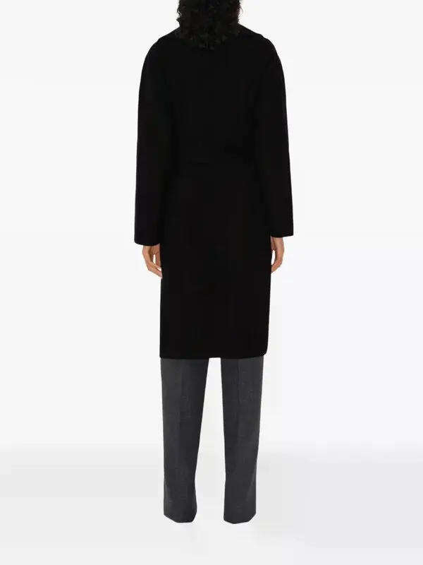 Burberry Belted Reversible Wool Coat - Black