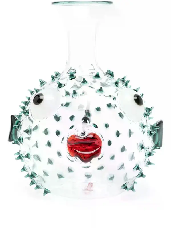 MASSIMO LUNARDON Pufferfish Glass Decanter - White