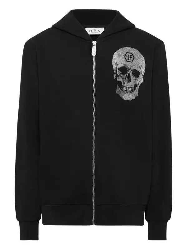 Philipp Plein Rhinestoned-skull Zip Hoodie