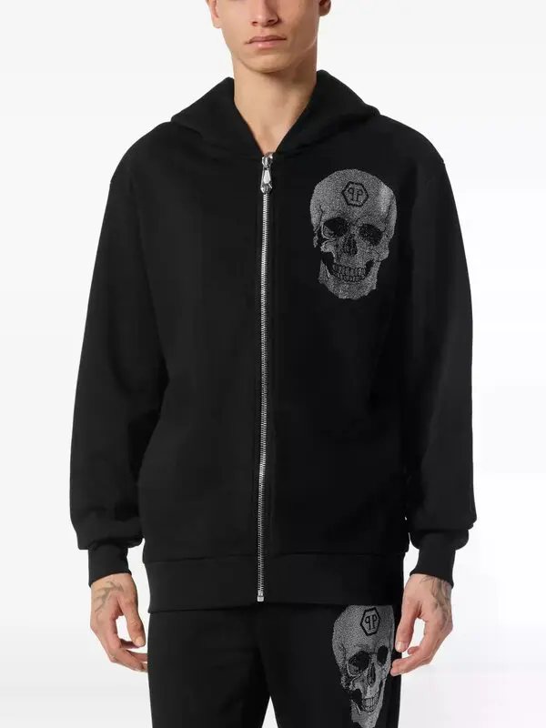 Philipp Plein Rhinestoned-skull Zip Hoodie