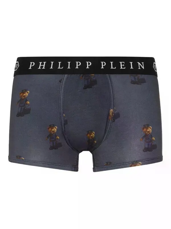 Philipp Plein Teddy Bear-print Boxers - Blue