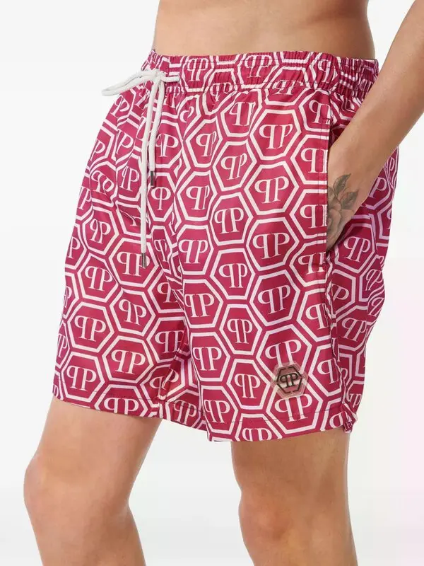 Philipp Plein Monogram Hexagon Swim Shorts