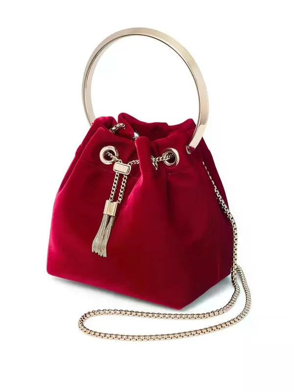JIMMY CHOO Bon Bon Bucket Bag - Red