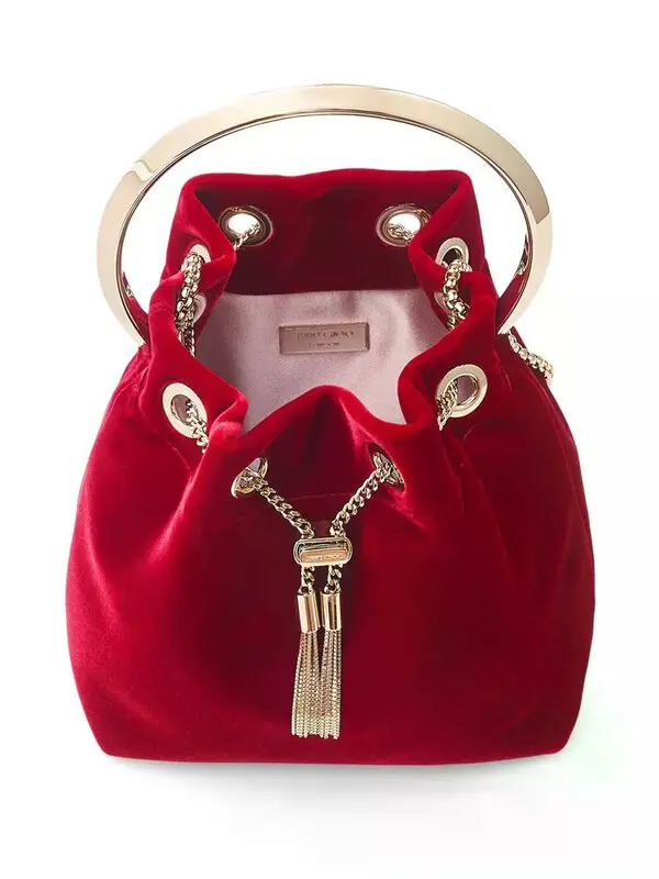 JIMMY CHOO Bon Bon Bucket Bag - Red