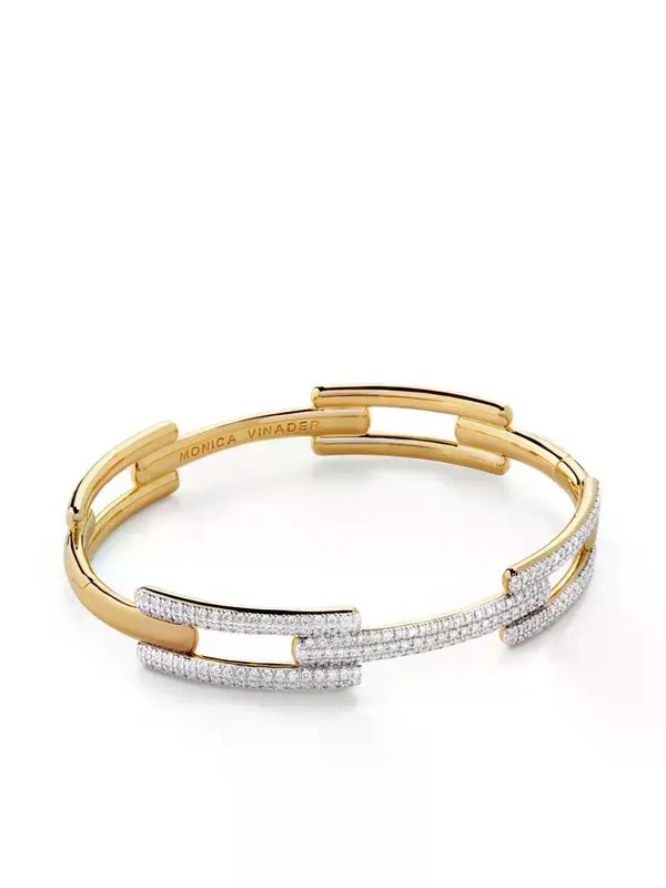 Monica Vinader Signature Link Diamond Bangle Bracelet