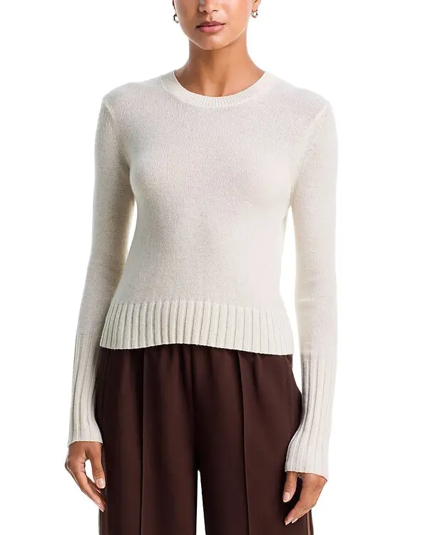 Guest In Residence Cashmere Shrunken Crewneck Sweater - Cream