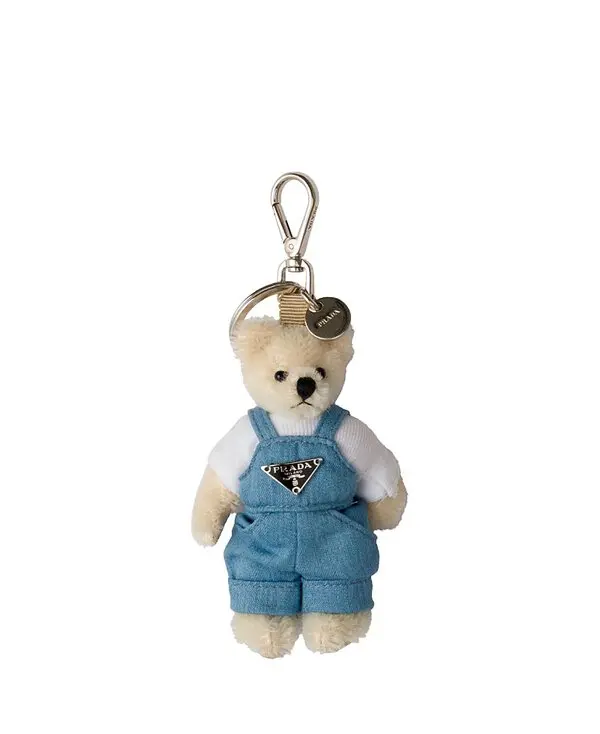 Prada Teddy Bag Charm With Metal Ring - Bear