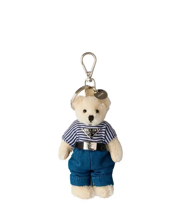 Prada Teddy Bag Charm With Metal Ring - Bear