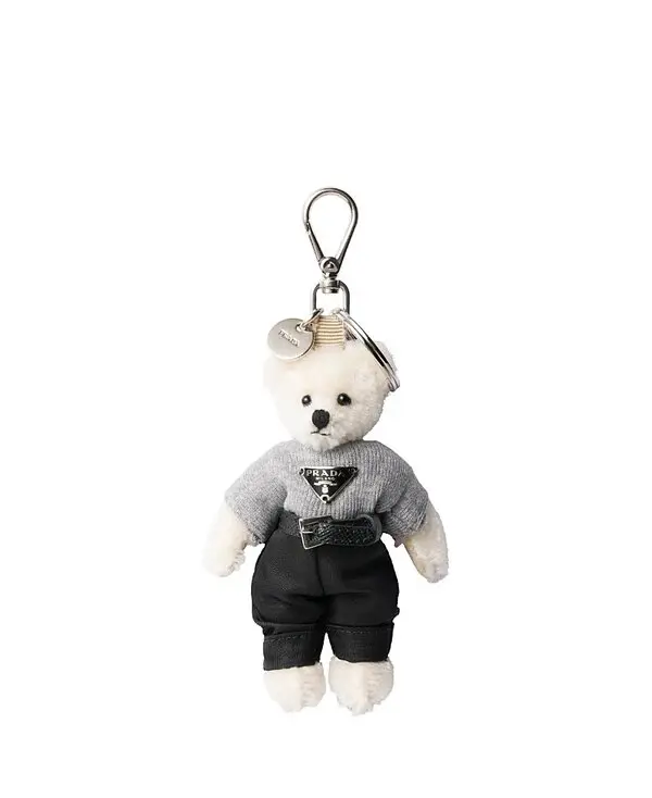 Prada Teddy Bag Charm With Metal Ring - Bear