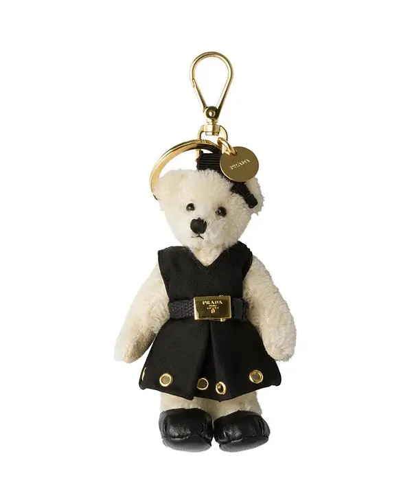Prada Teddy Bag Charm With Metal Ring - Multi