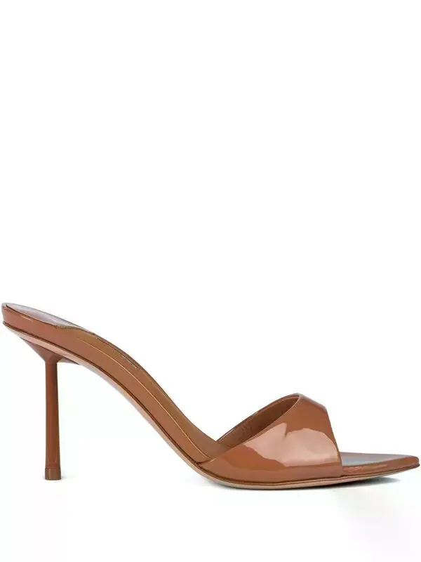LE SILLA 80mm Bella Patent Leather Sandals - Brown