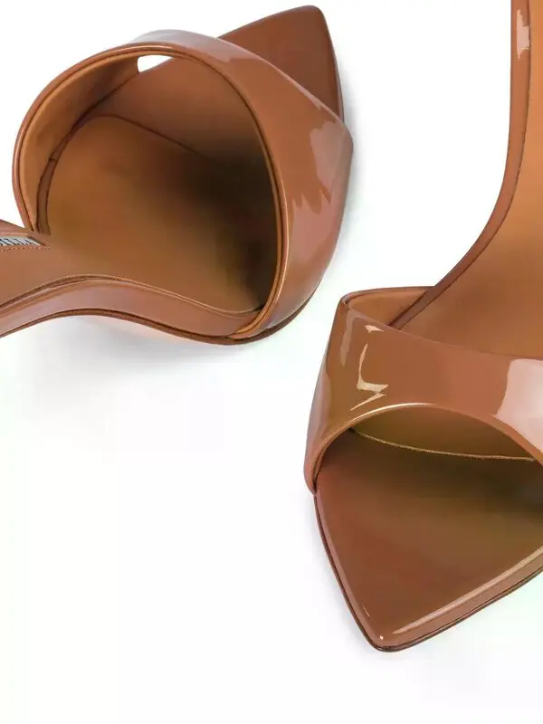 LE SILLA 80mm Bella Patent Leather Sandals - Brown