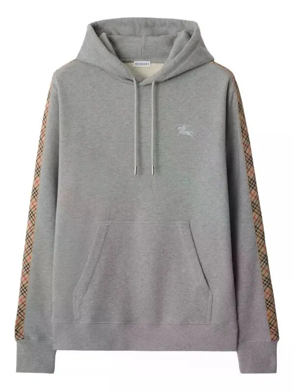 Burberry Check-trimmed Cotton Hoodie