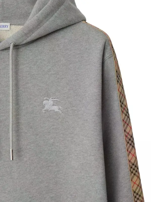 Burberry Check-trimmed Cotton Hoodie