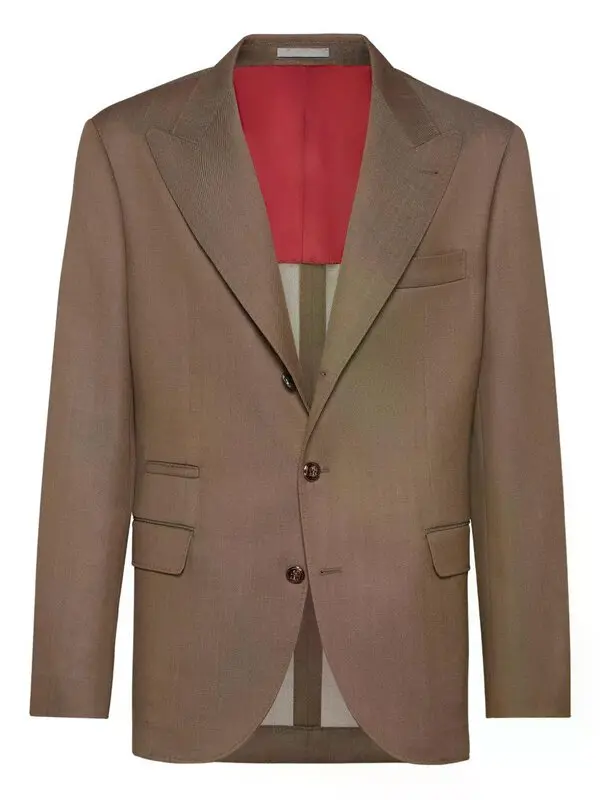 Brunello Cucinelli Peak-lapel Wool Blazer - Brown