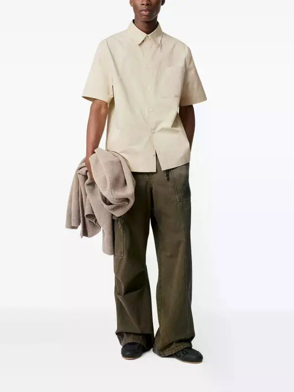 Axel Arigato Dylan Embroidered Pocket Shirt - Beige