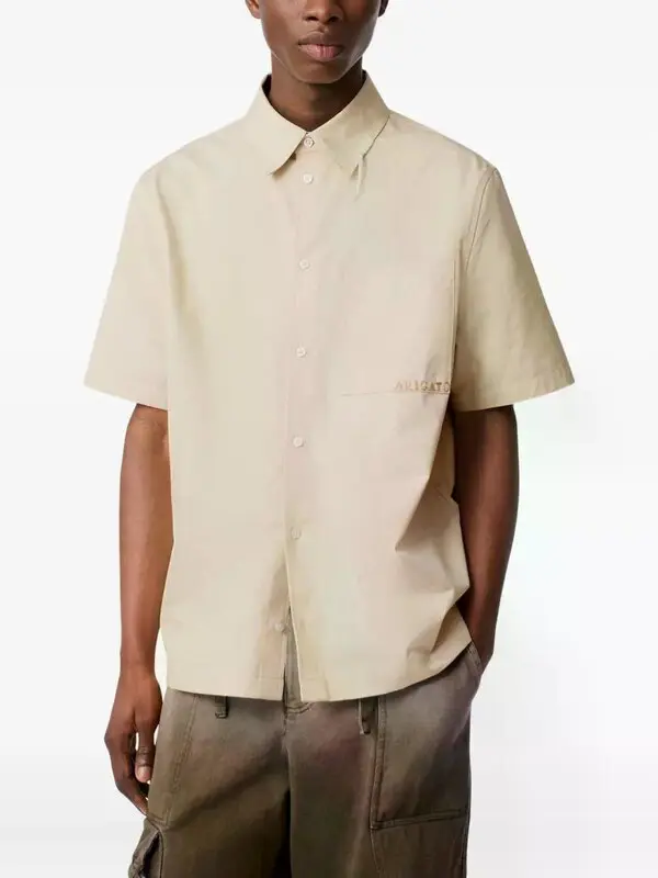 Axel Arigato Dylan Embroidered Pocket Shirt - Beige