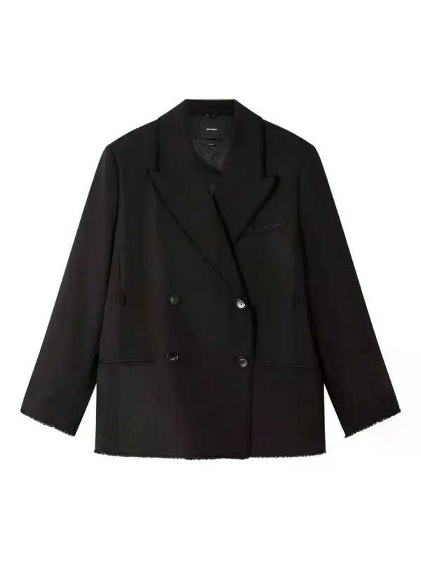 Axel Arigato Frayed Double-breasted Blazer - Black