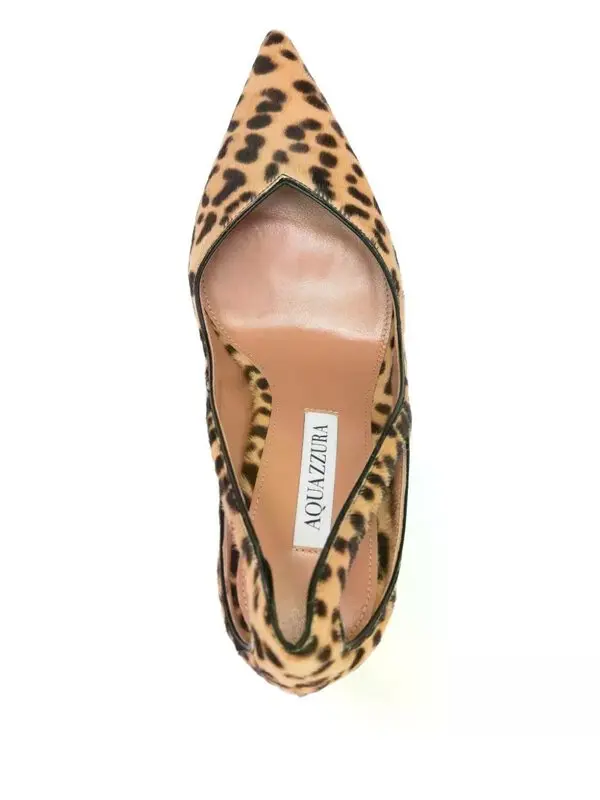 AQUAZZURA 105mm Leopard Print Cut-out Pumps - Neutrals