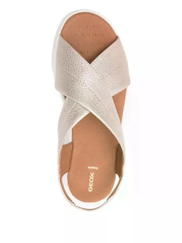 Geox 40mm Dandra Crossover Slingback Sandals - Gold