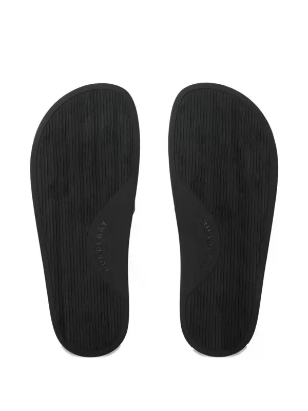 Burberry Check-print Flat Slides - Brown