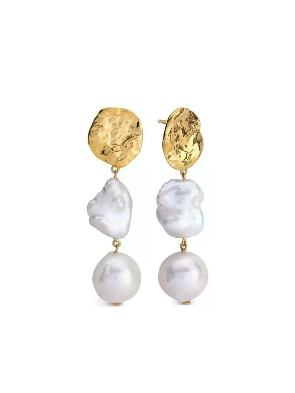 Monica Vinader Capri Vermeil Pearl Drop Earrings - Gold