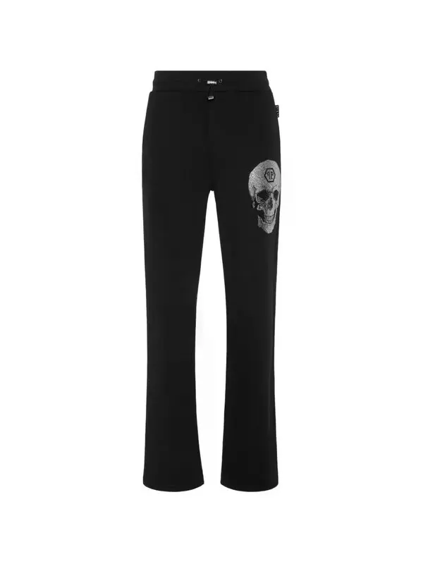 Philipp Plein Track Pants Crystal Skull - Black