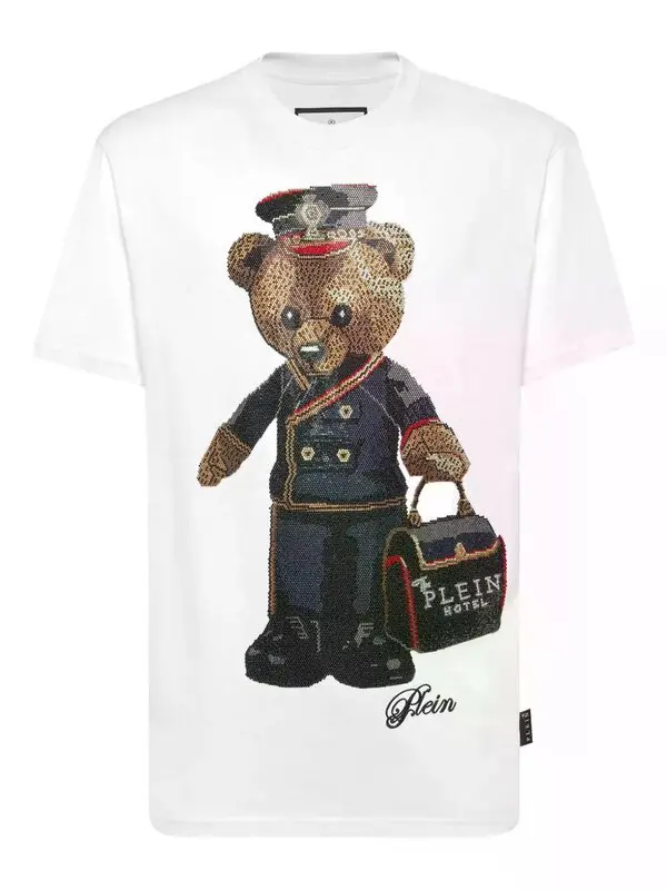 Philipp Plein Teddy Bear-embellished T-shirt - White