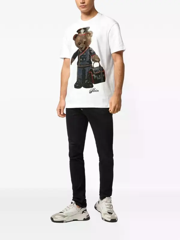 Philipp Plein Round Neck T-shirt Full Of Stones Teddy Bear