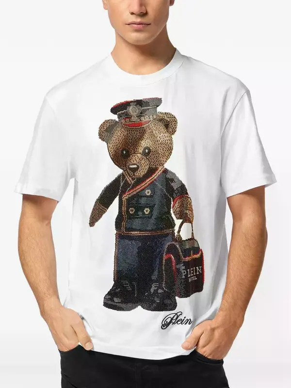 Philipp Plein Round Neck T-shirt Full Of Stones Teddy Bear