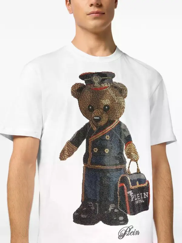 Philipp Plein Round Neck T-shirt Full Of Stones Teddy Bear