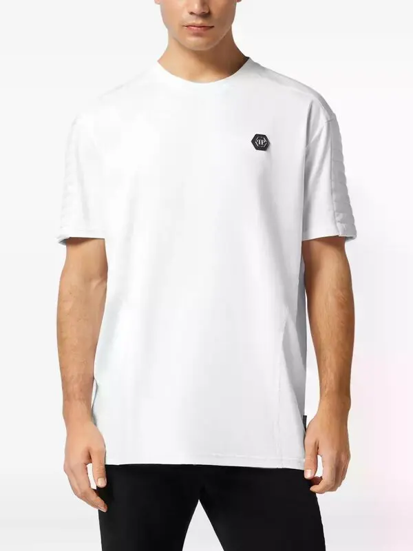 Philipp Plein Quilted-panel Round-neck T-shirt
