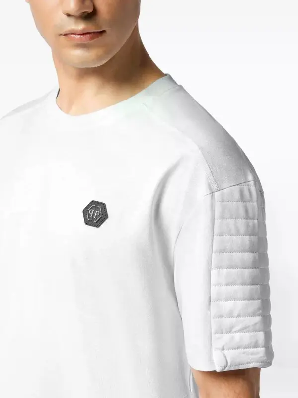 Philipp Plein Quilted-panel Round-neck T-shirt