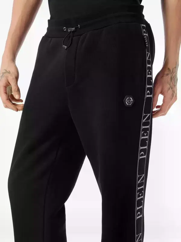 Philipp Plein Logo-tape Fleece Track Pants - Black