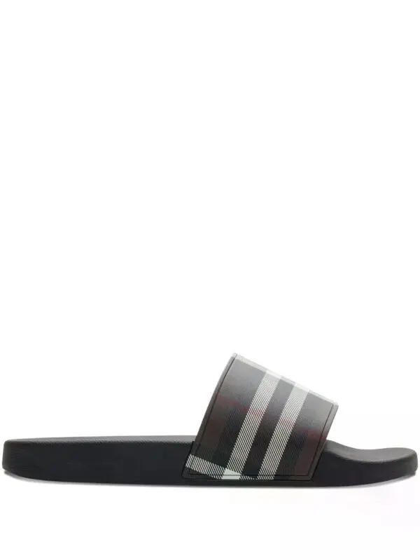 Burberry Check-print Slides - Brown