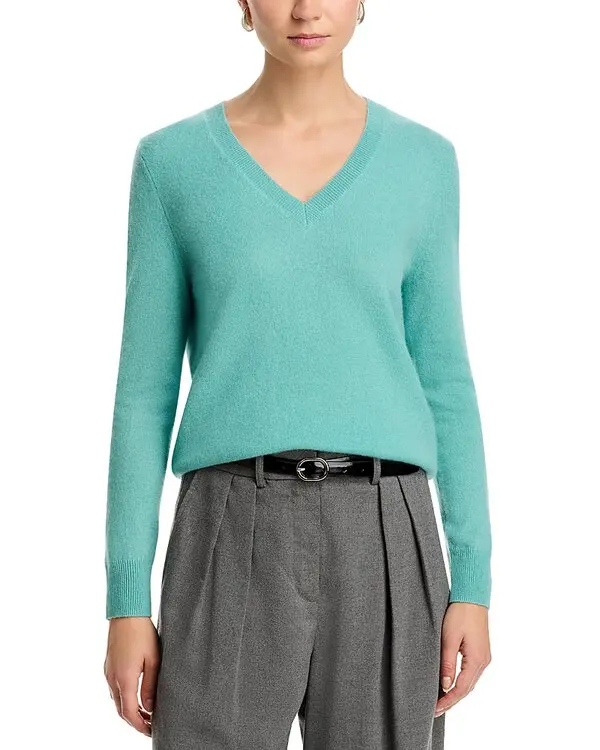 Bloomingdale'S 100% Cashmere V-neck Sweater - Succulent
