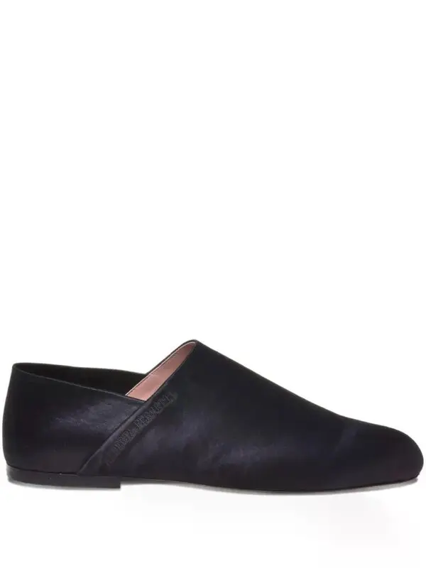 Alberta Ferretti Logo-debossed Leather Loafers - Black