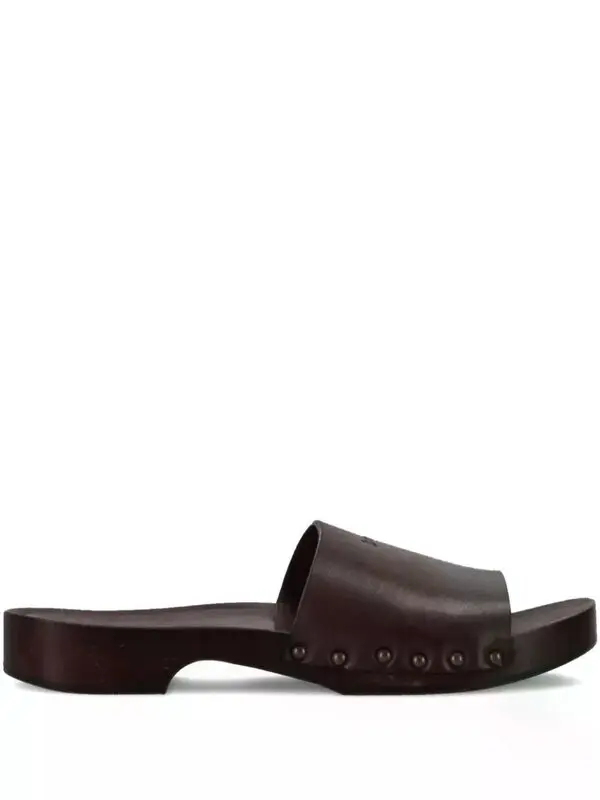 LA ROSE Leather Sandals - Brown