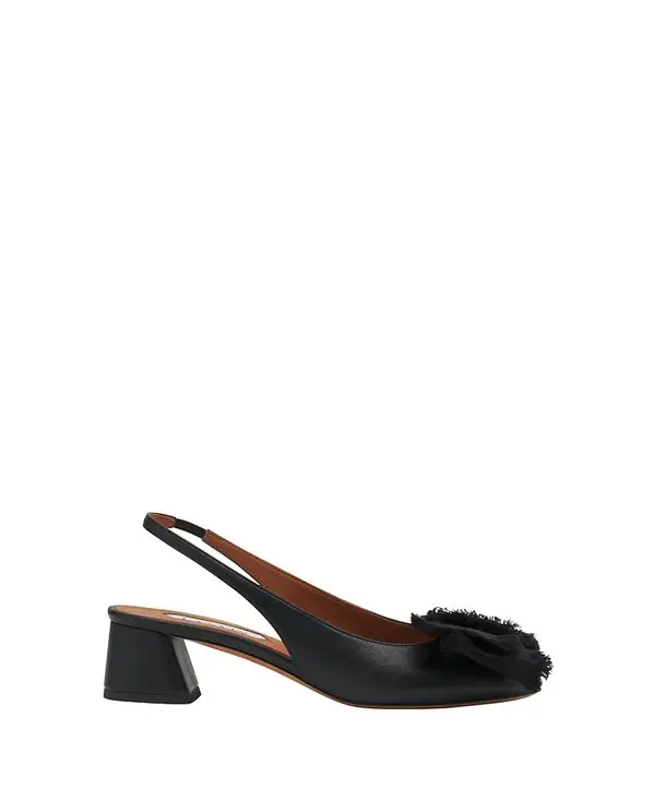 LANVIN Leather Heeled Slingback Ballerina