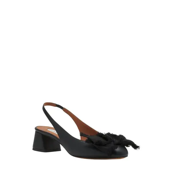 LANVIN Leather Heeled Slingback Ballerina