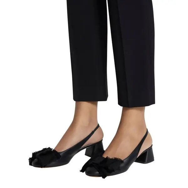 LANVIN Leather Heeled Slingback Ballerina