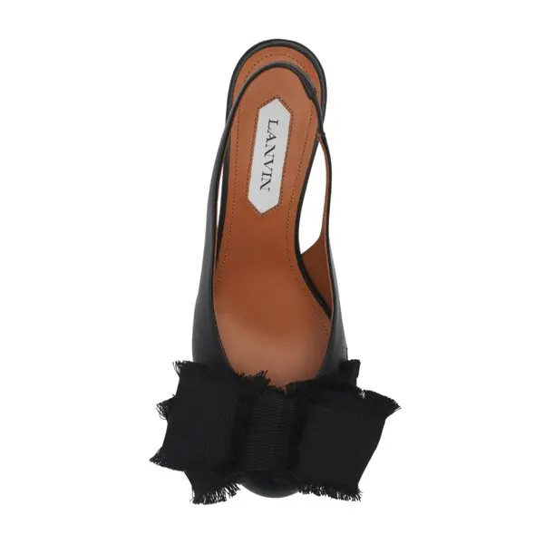 LANVIN Leather Heeled Slingback Ballerina