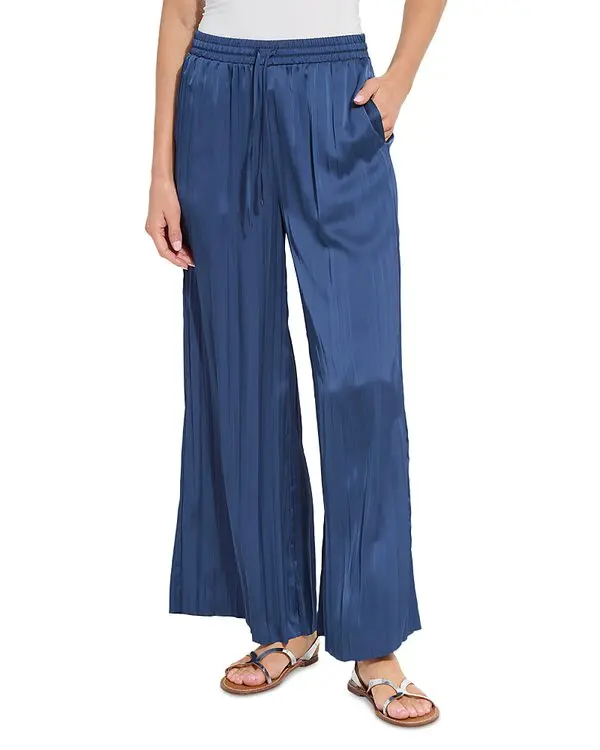 Lyssé Pleated Palazzo Pants - Capri Blue