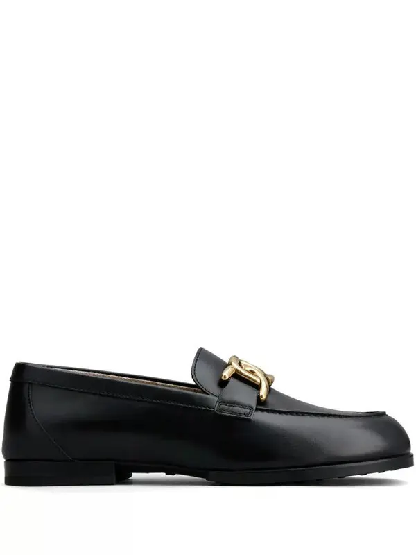 TOD'S Chain-embellished Leather Loafers