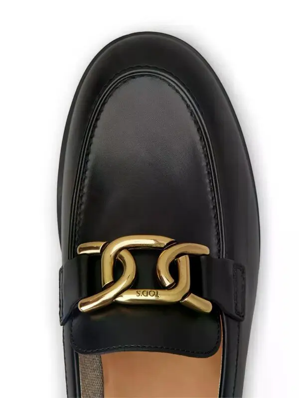 TOD'S Chain-embellished Leather Loafers