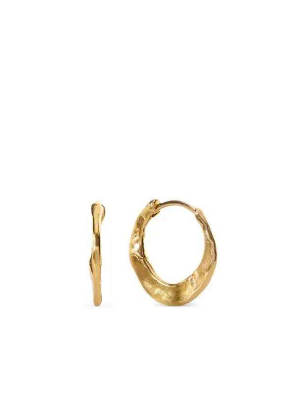 Monica Vinader Capri Hammered Huggie Earrings