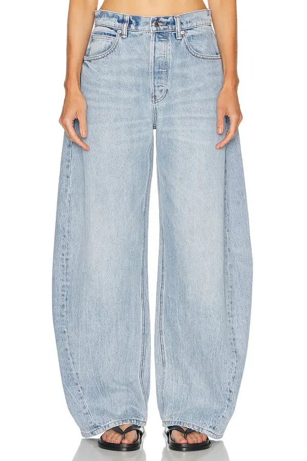 Alexander Wang Mid Rise Horseshoe Leg Jeans - Vintage Bleach Blue