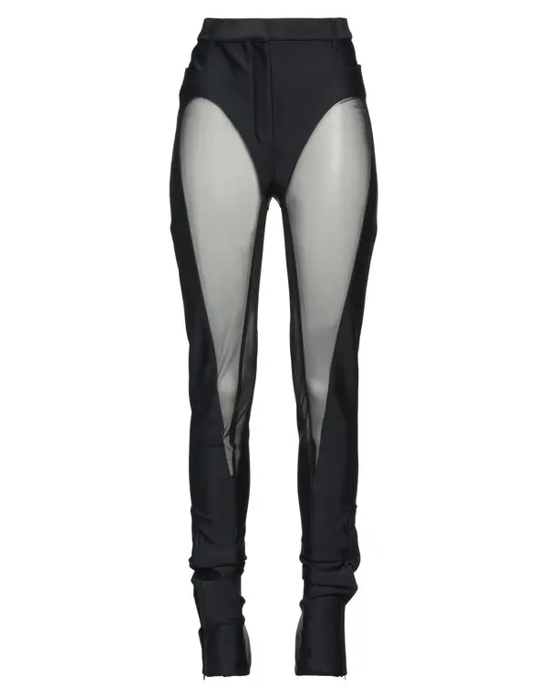 MUGLER Flared Trousers With Tulle Detail